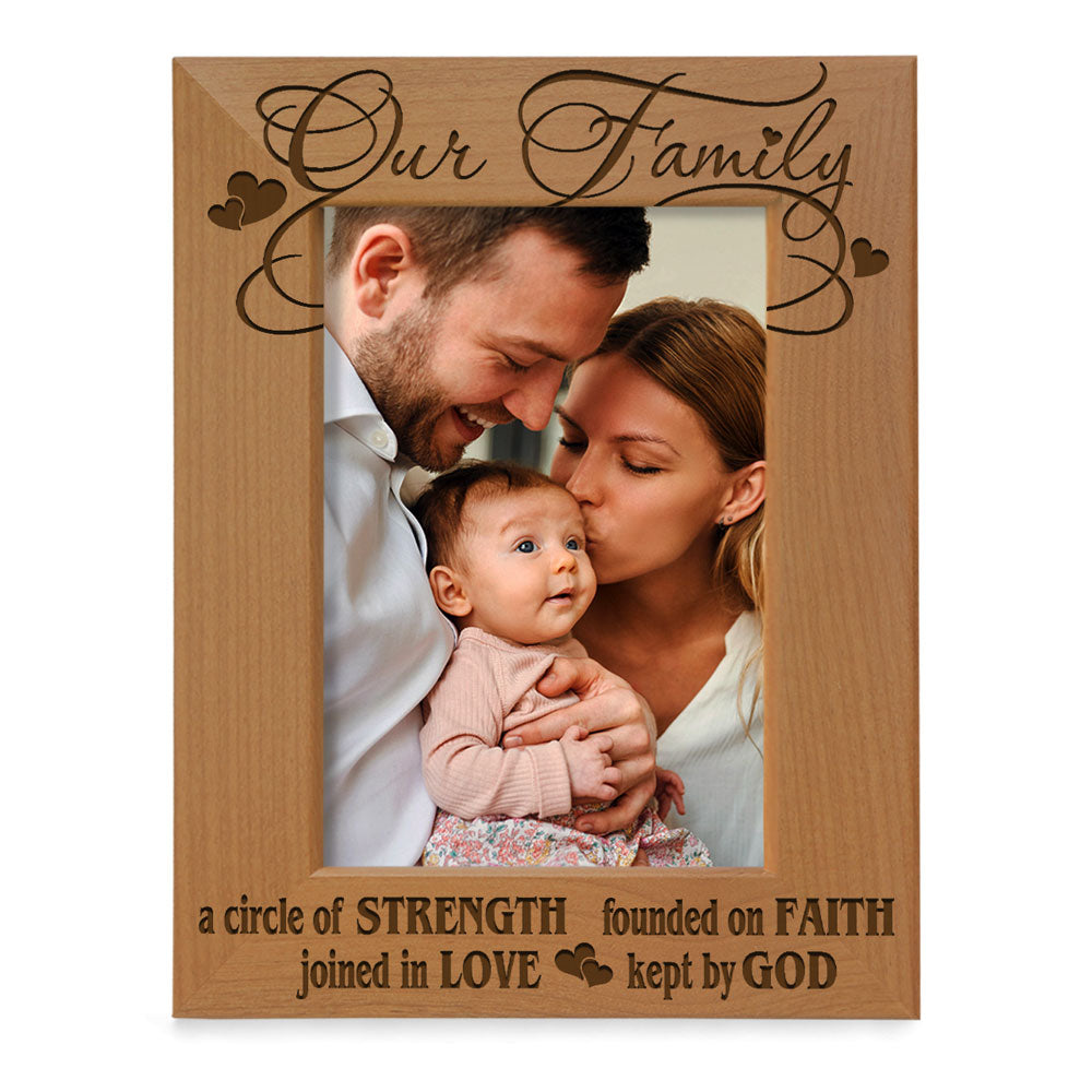 KATE POSH - Our Family Circle Wood Frame - Faith, Christian Gift Idea ...